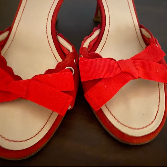 Coach | Shoes | Coach Womens Shoe Red Suede With Red Bow And Kitten ...